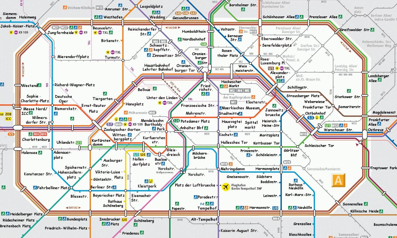 Bahn de berlín mapa - mapa de Berlín bahn (Alemania)